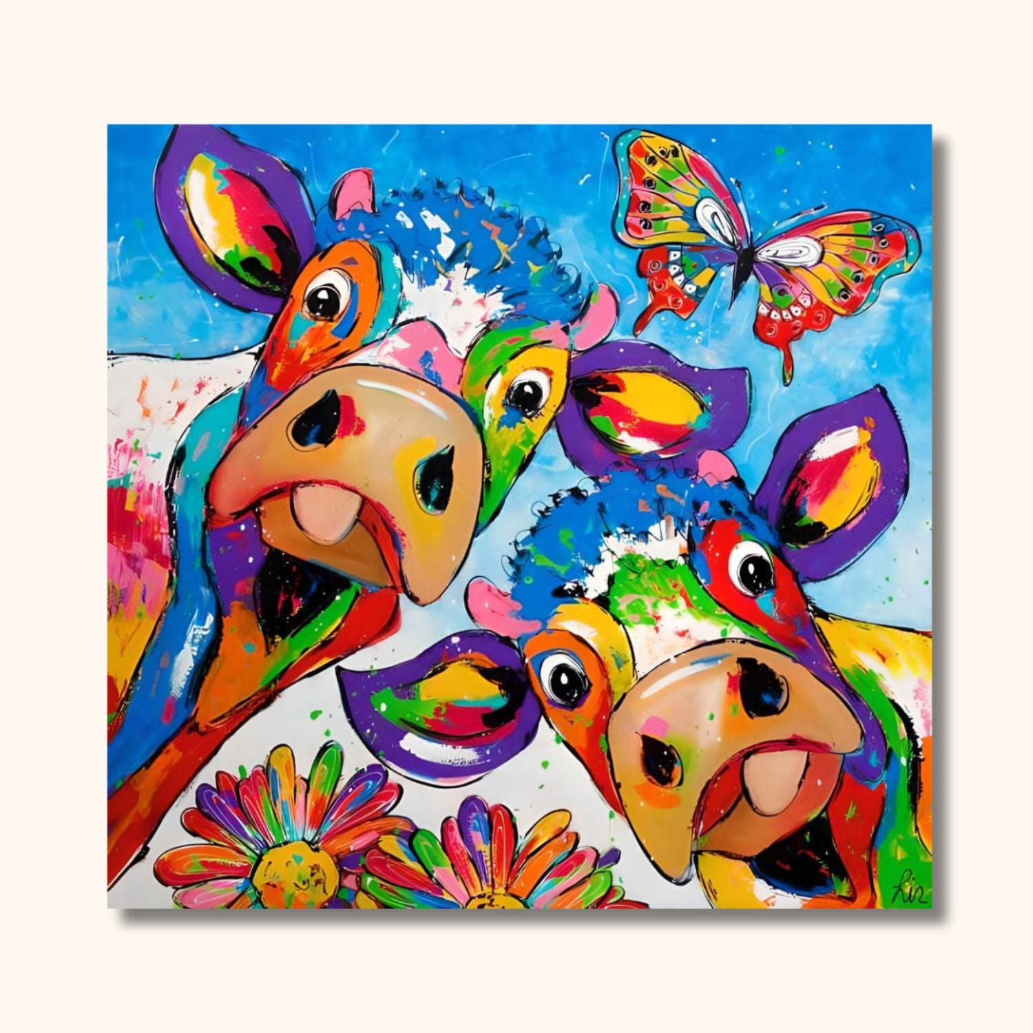 Tableau vache coloré COWTOILE – Le Petit Fermier