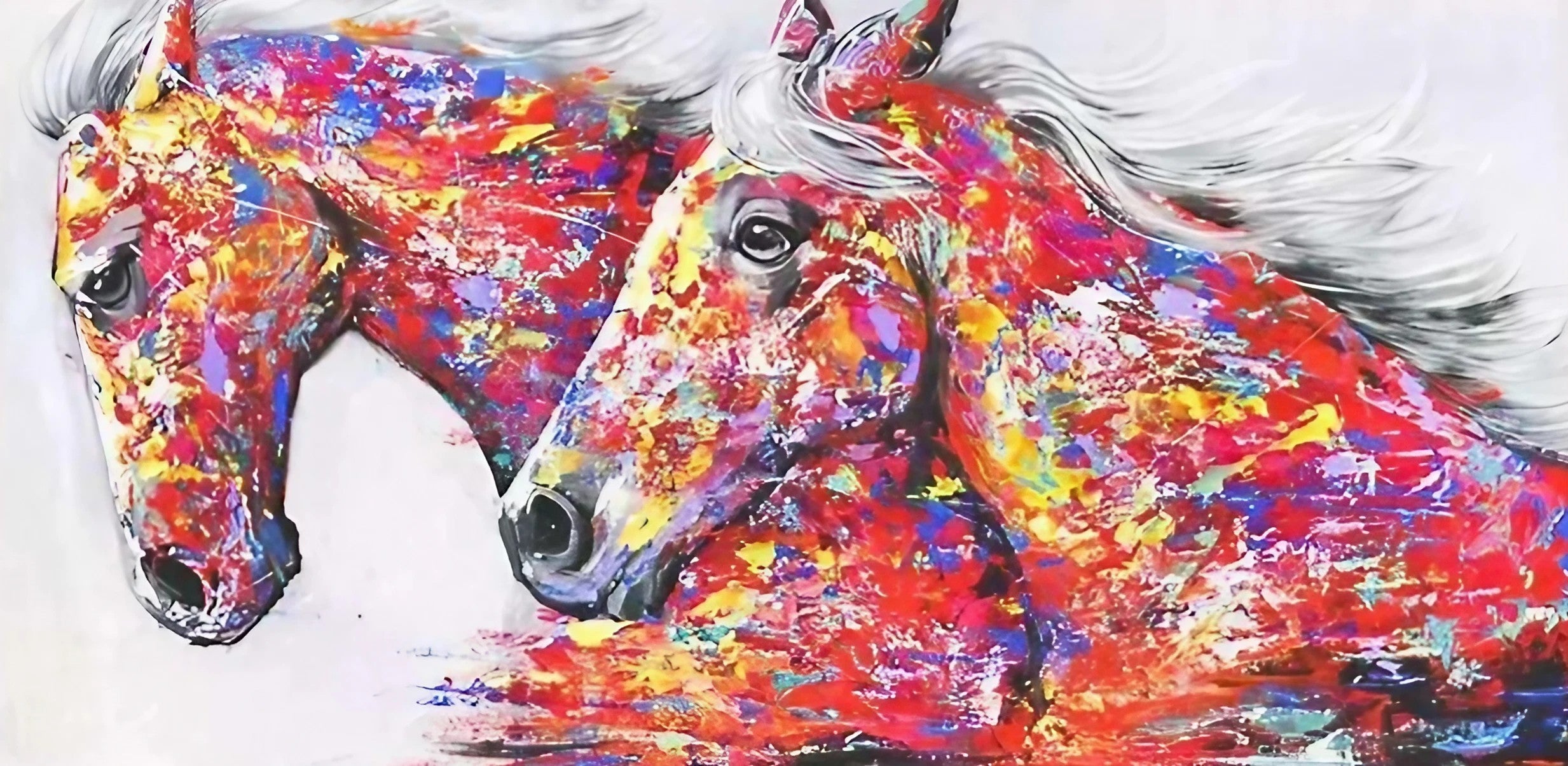 Tableau mural cheval peinture à huile | Le Petit Fermier
